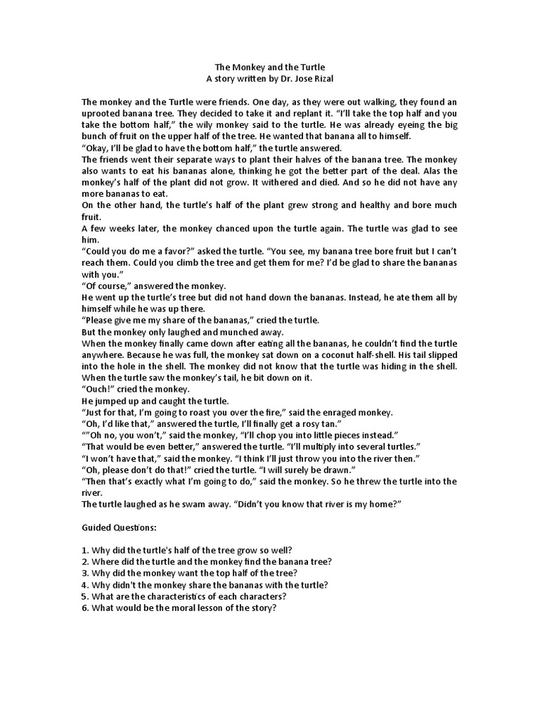 The Monkey And The Turtle Pdf