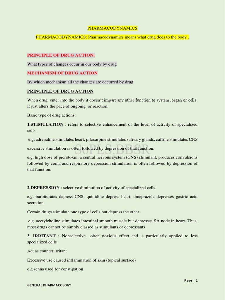 PHARMACODYNAMICS NOTES Part1 | PDF | Receptor Antagonist | Receptor ...