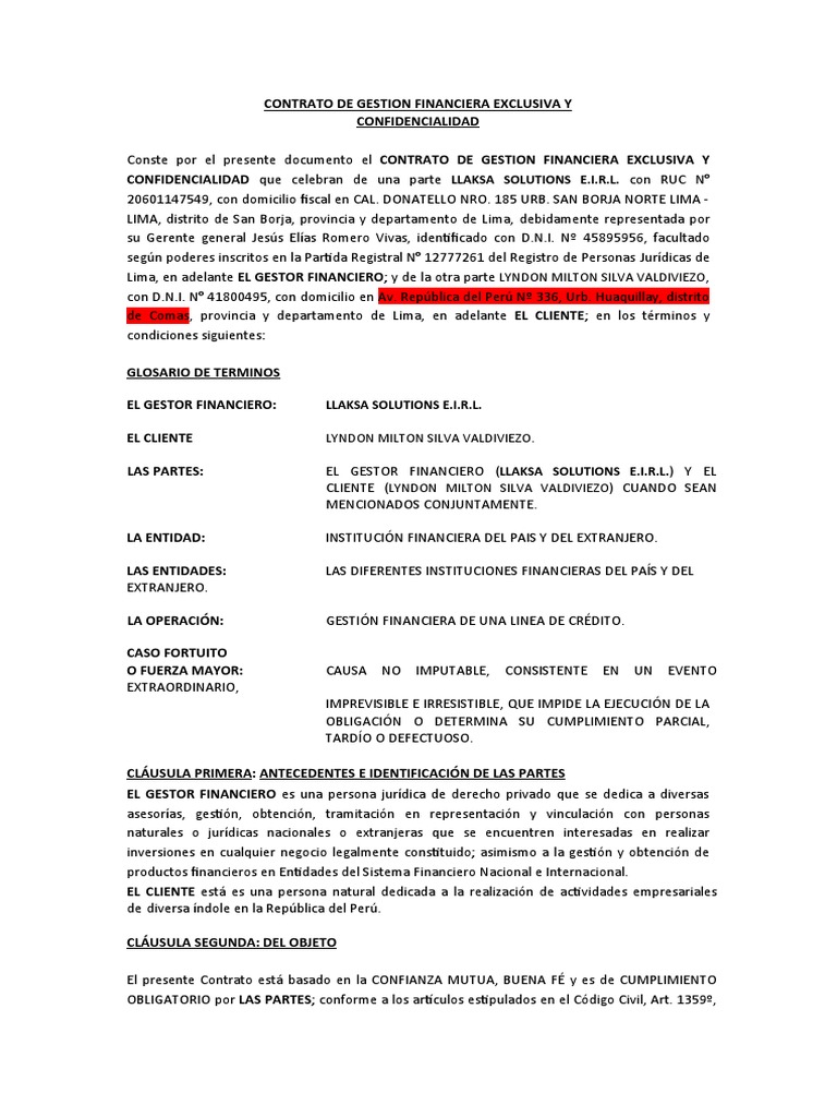 contrato_Gestión Financiera | PDF | Arbitraje | Jurisdicción