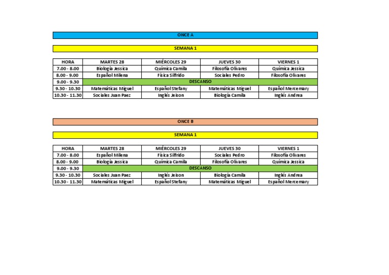 Horario Pre Icfes | PDF | Salud y bienestar | Ciencia y matemáticas