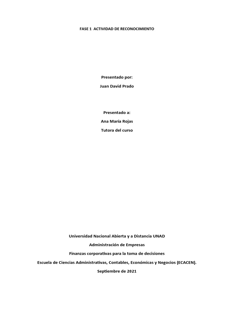Ensayo Sobre Los Objetivos Básicos Financieros Fase 1 | PDF | Business | Economias