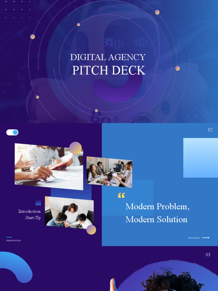 Purple Futuristic Pitch Deck Presentation | PDF | Marketing | Human ...