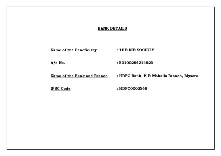 Bank Details PDF | PDF