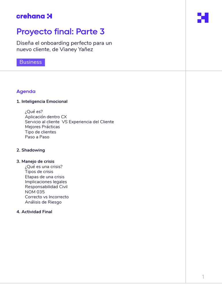 Proyecto Final: Parte 3: Diseña El Onboarding Perfecto para Un Nuevo Cliente, de Vianey Yañez ...