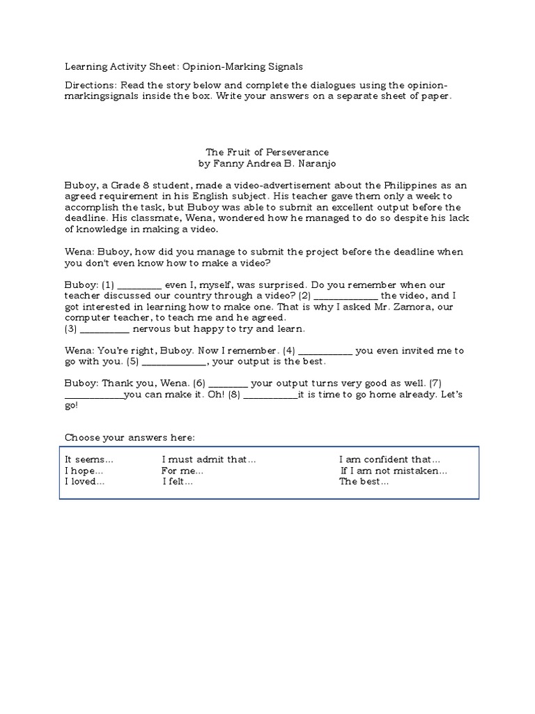 Opinion Marking Signals | PDF