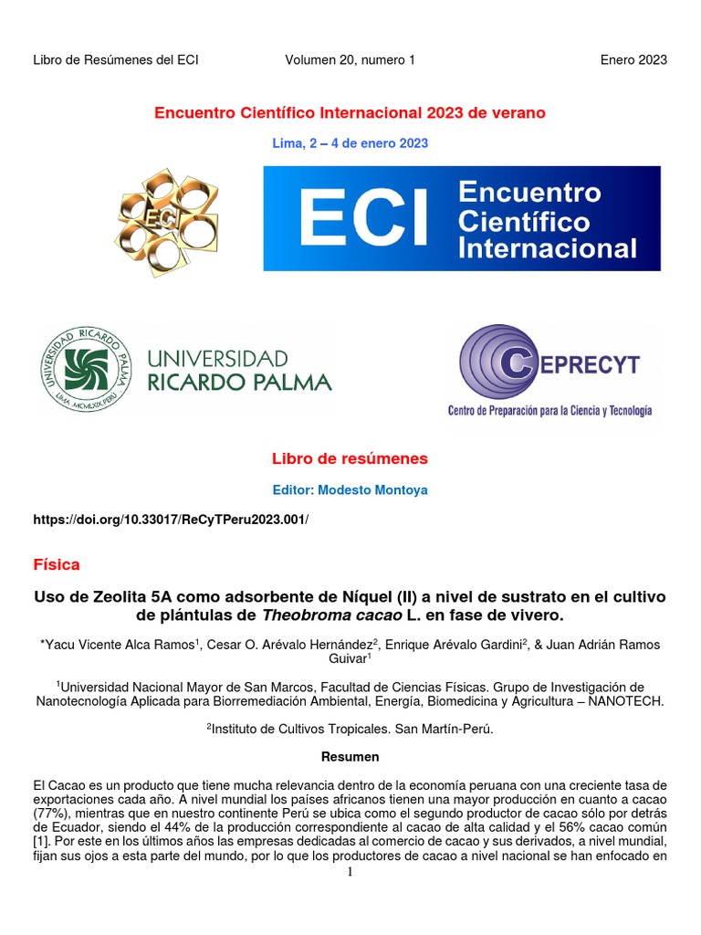 Libro de Resumenes Del ECI 2023 de Verano | PDF | Energía solar ...