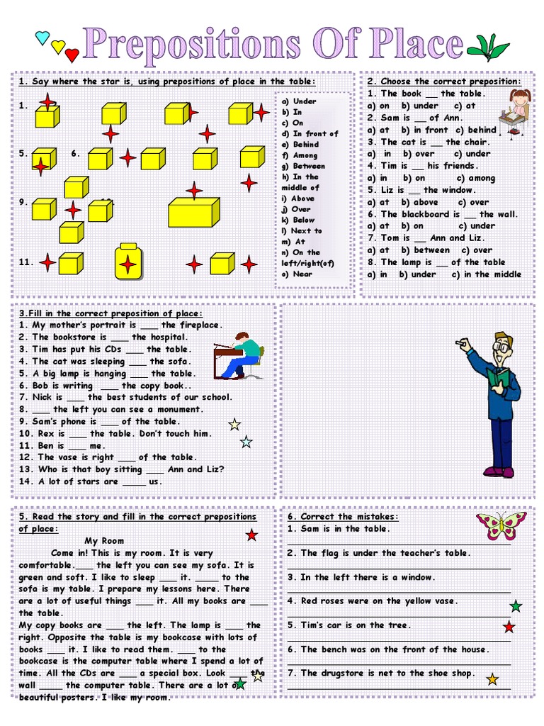 Prepositions of Place - 29302 | PDF