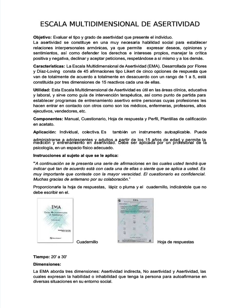PDF Ficha Tecnica Del Ema Asertividad - Compress PDF | PDF | Escuelas psicologicas | Psicología ...