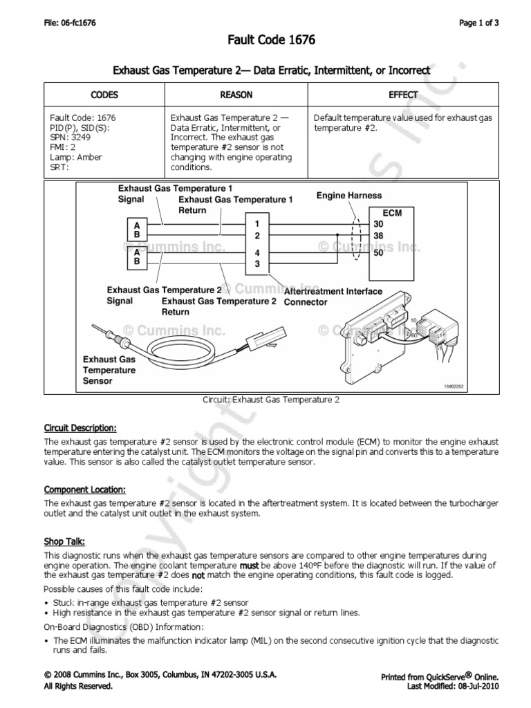 06-fc1676 Exhaust Gas Temperature 2 - Data Erratic, Intermittent, or ...