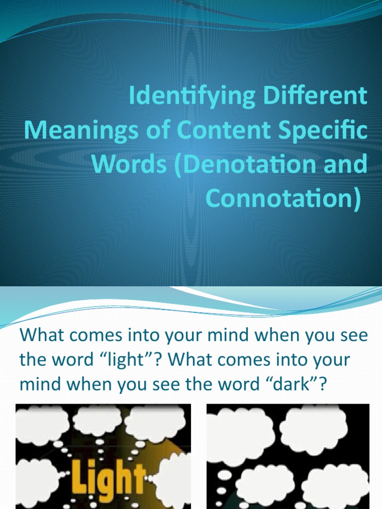 Connotation and Denotation | PDF | Connotation