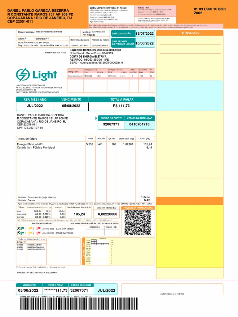 Fatura Digital Lighthdjakdnd | PDF