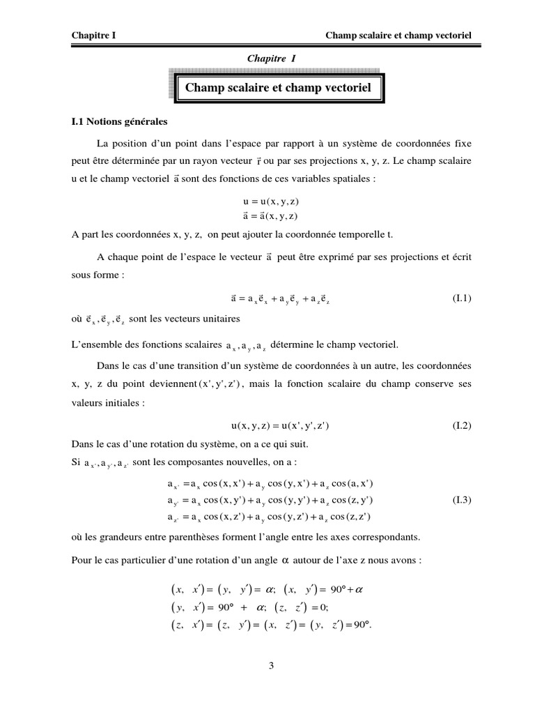 Champs scalaires et vectoriels expliqués | PDF | Scalaire ...