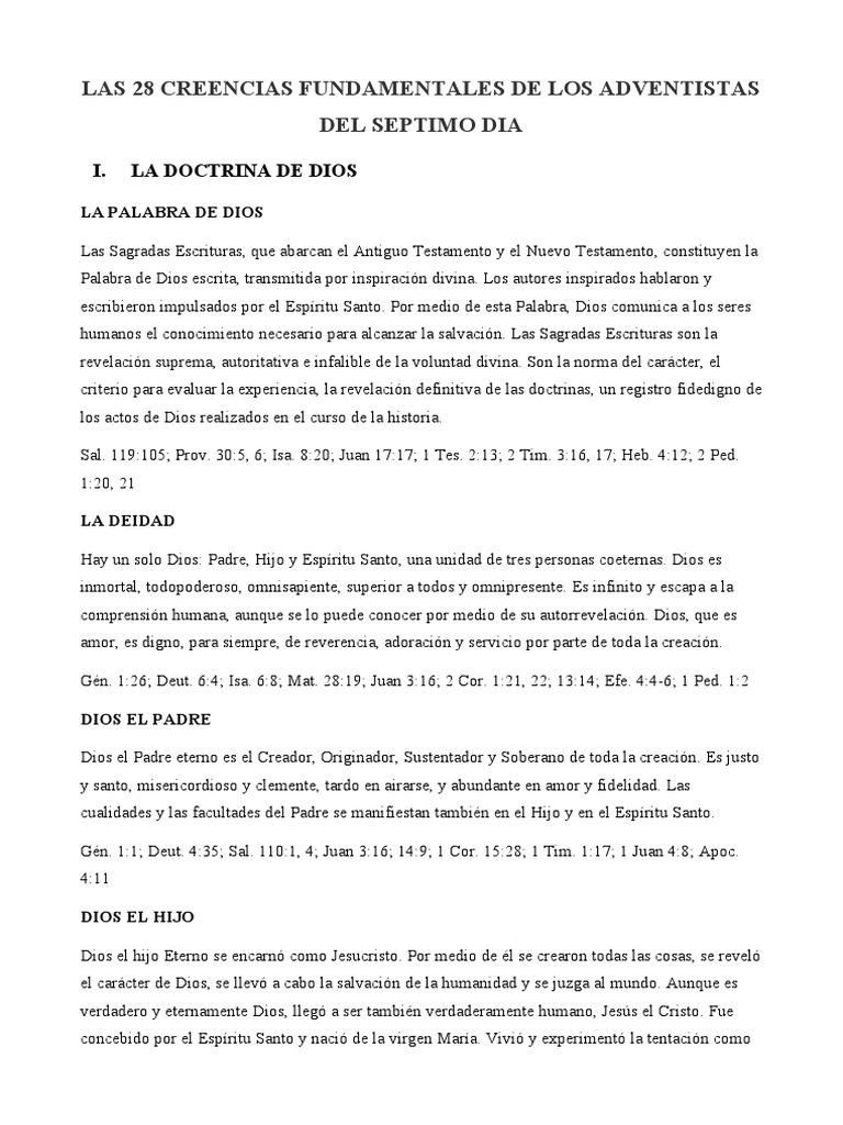 LAS - 28 - CREENCIAS - FUNDAMENTALES - DE - LOS - ADVENTISTAS - DEL - SEPTIMO - DIA Rusemen ...