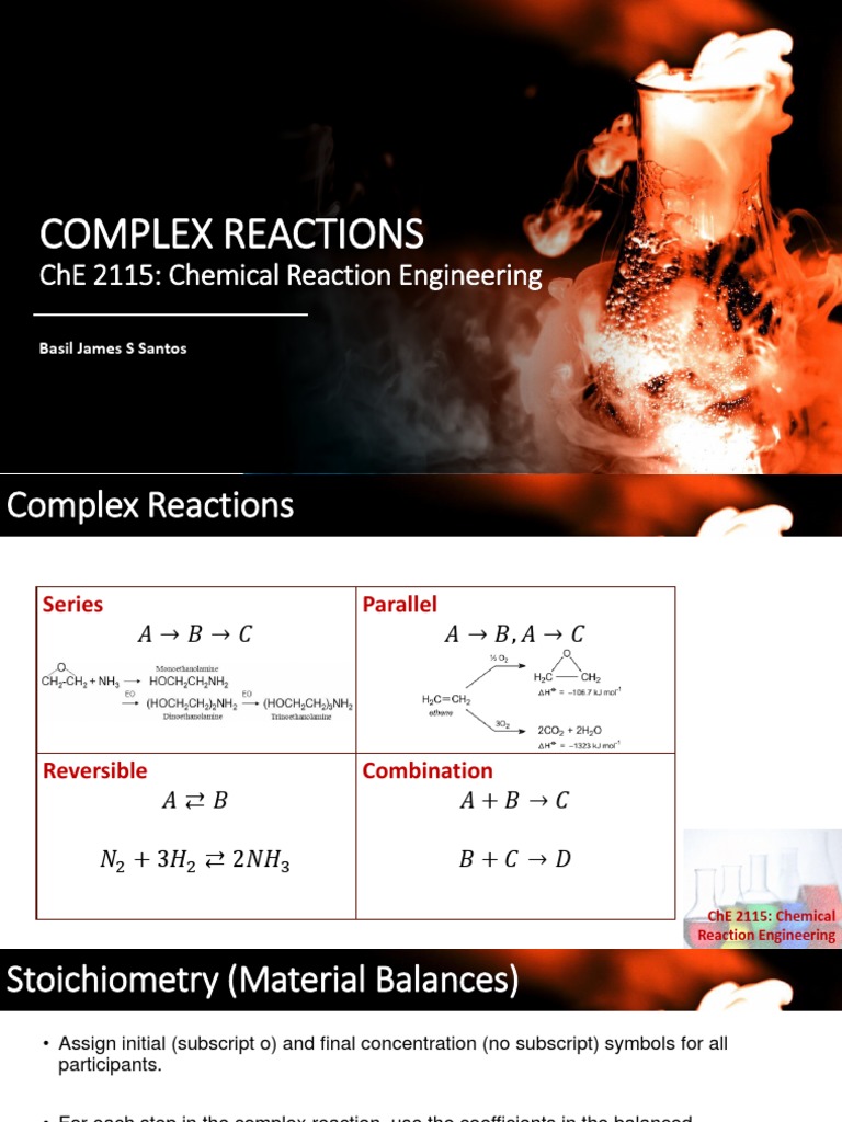 Complex Reactions in ChE 2115 | PDF | Chemical Reactor | Chemical Reactions