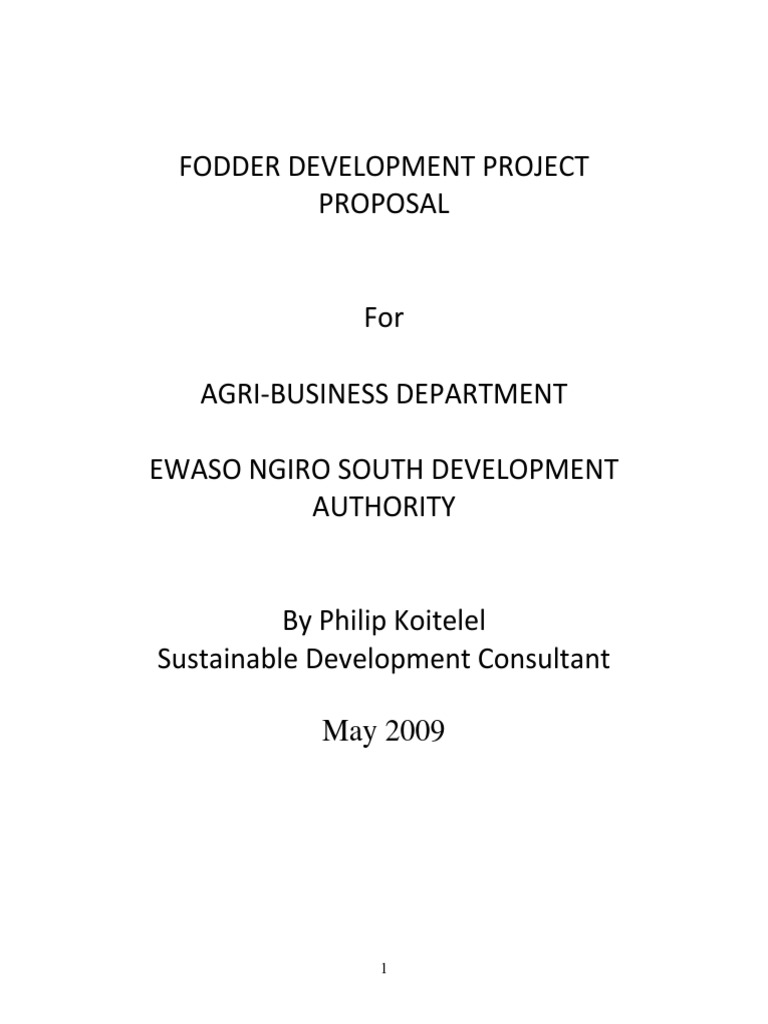 Fodder Development Proposal - May 2009 | PDF | Hay | Agriculture