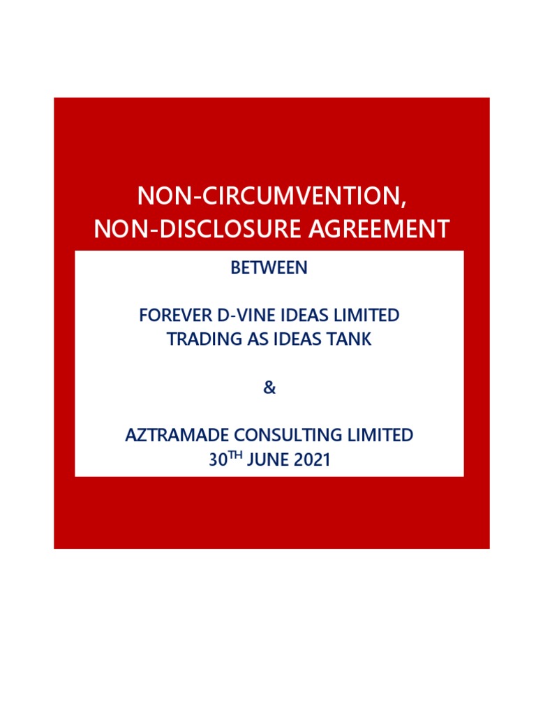 NDA IDEAS TANK & AZTRAMADE CONSULTING LIMITED-1st July 2021 | PDF | Non ...