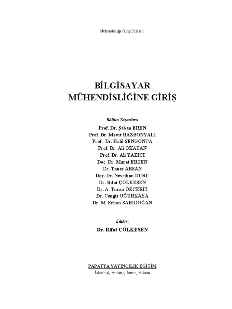 Bilgisayar Muhendisligine Giris Pdf