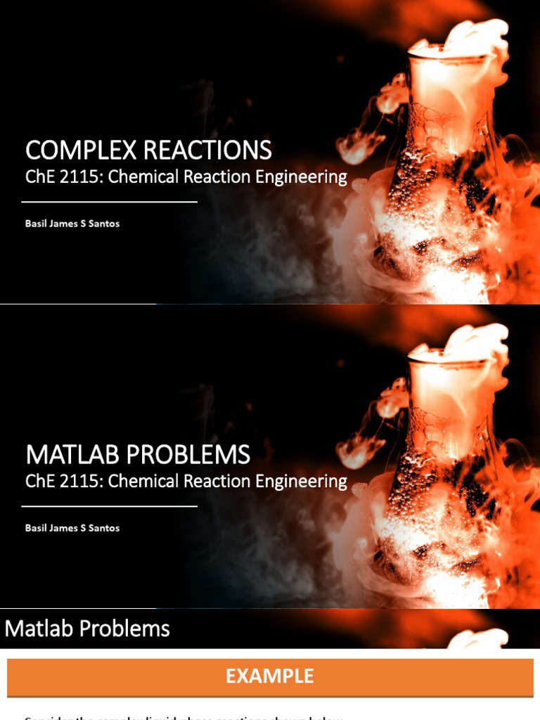 8d - Complex Reactions (Solution Through Matlab) PDF | PDF | Stoichiometry | Chemical Reactions