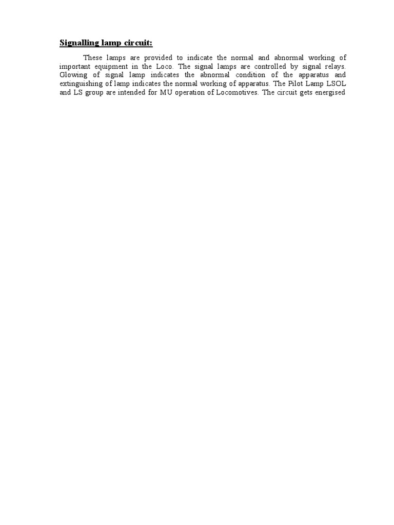 Signalling Lamp Circuit | PDF