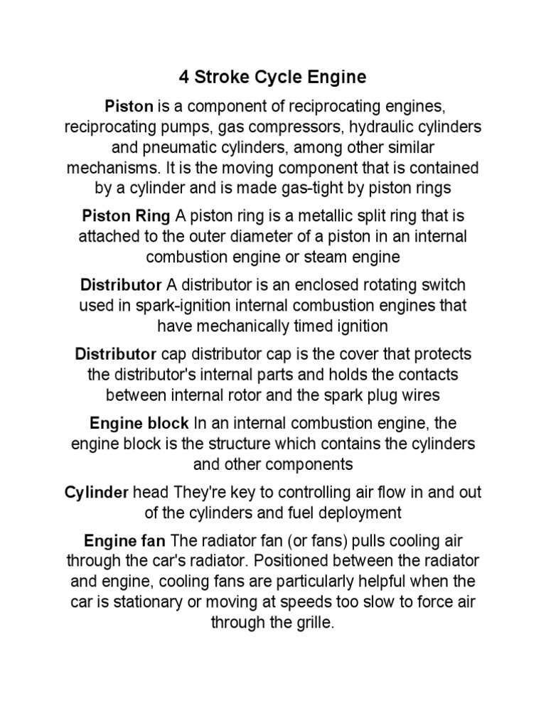 4 Stroke Cycle Engine | PDF | Technology & Engineering