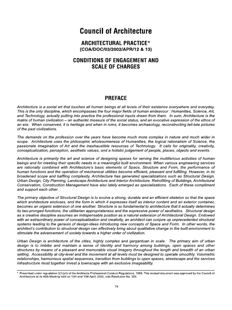 Conditions of Engagement and Scale of Fee PDF | PDF