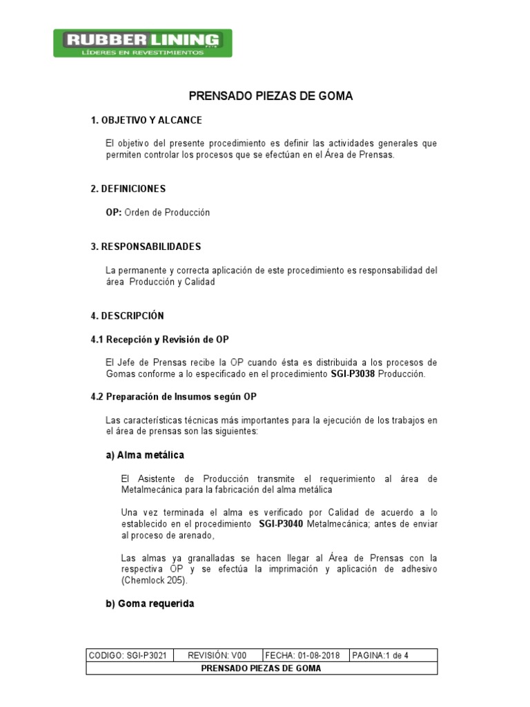 Prensado - Piezas de Goma-P3021 | PDF | Sector secundario de la ...