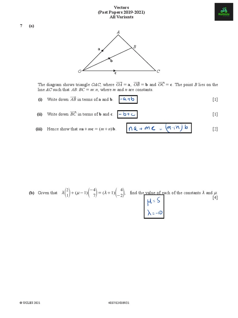 Vectors (Add Math) Unsolved PDF | PDF | Geometric Shapes | Analytic Geometry