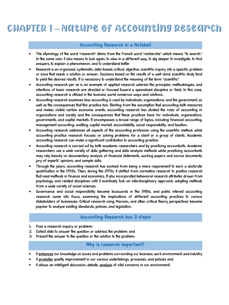 Chapter 1 Nature of Accounting PDF | PDF
