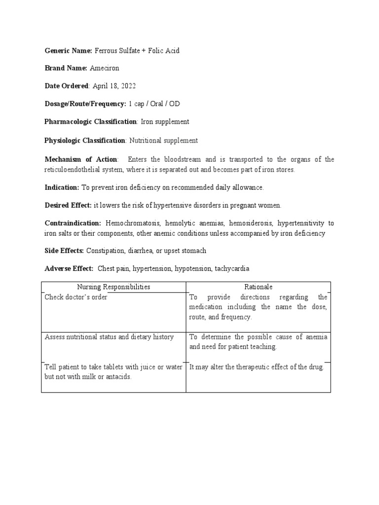 Ferrous Sulfate | PDF