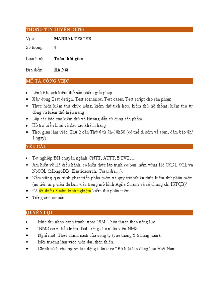 JD VCS - NMS - Manual Test | PDF