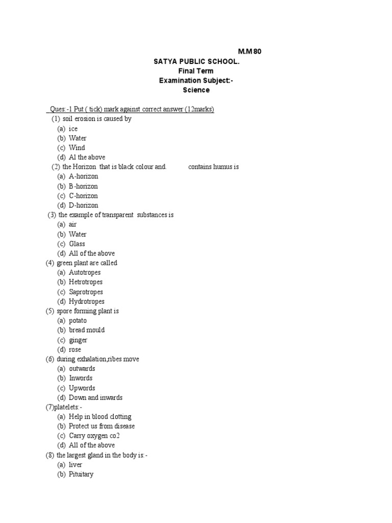 Class 7th Science | PDF | Soil | Pollution