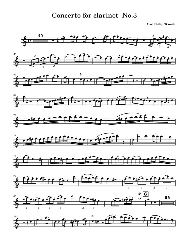 Concerto For Clarinet No.3 PDF | PDF | Concerto | Compositions