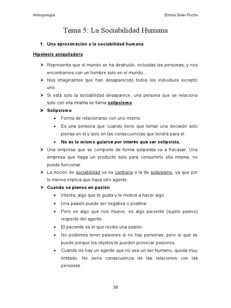 Tema 5 La Sociabilidad Humana Pdf Sociedad Contrato Social