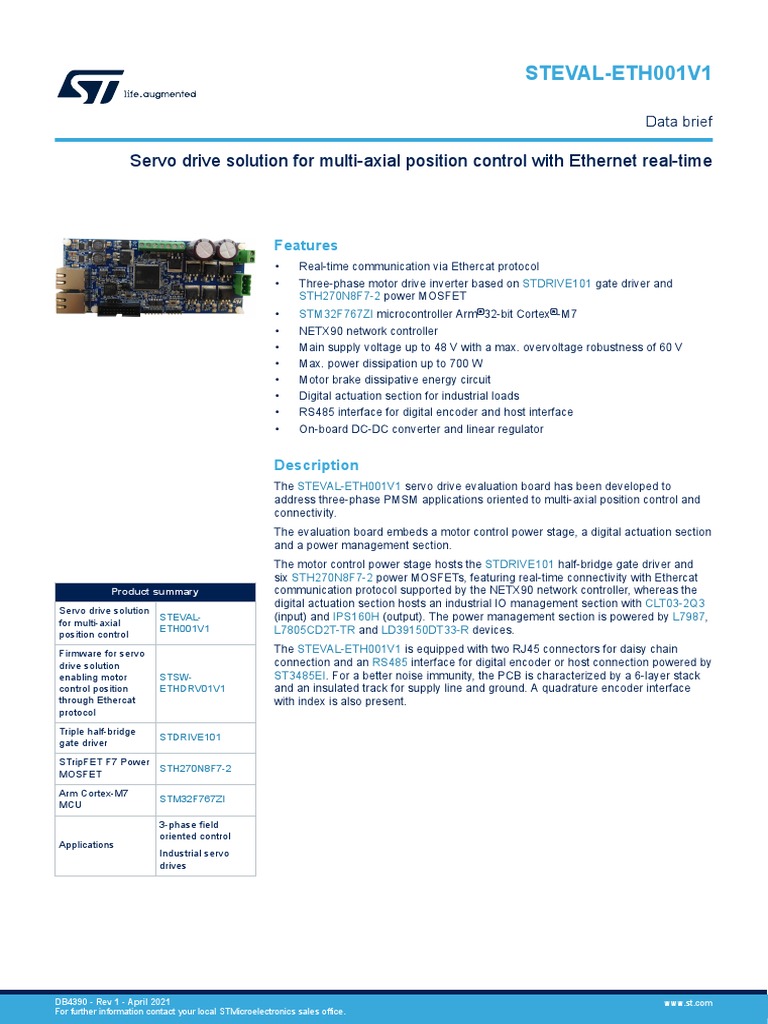 Steval Eth001v1-2301867 PDF | PDF | Electric Motor | Electromagnetism