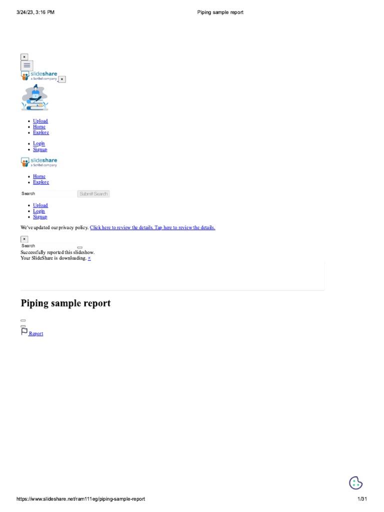 Piping Sample Report | PDF