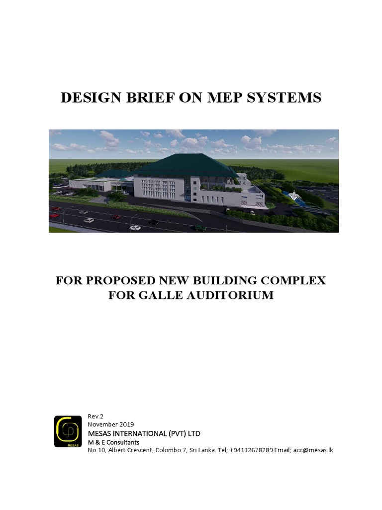 Design Brief On MEP Systems PDF | PDF | Duct (Flow) | Electrical ...