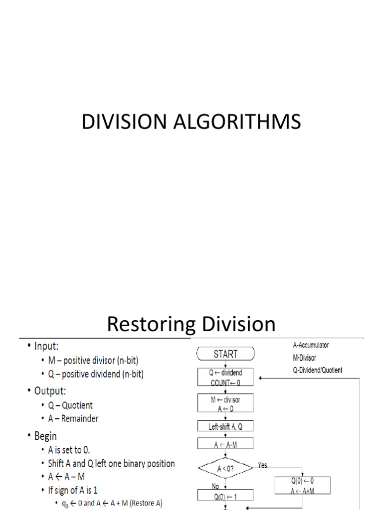 8-Restoring and Non Restoring Division-05-01-2023 | PDF | Teaching ...