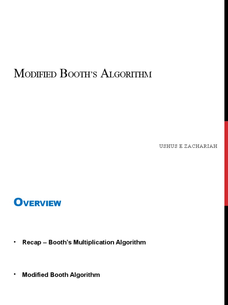 7-Modified Booth Algorithm - Bit Pair Recoding-22-12-2022 | PDF | Multiplication | Mathematical ...