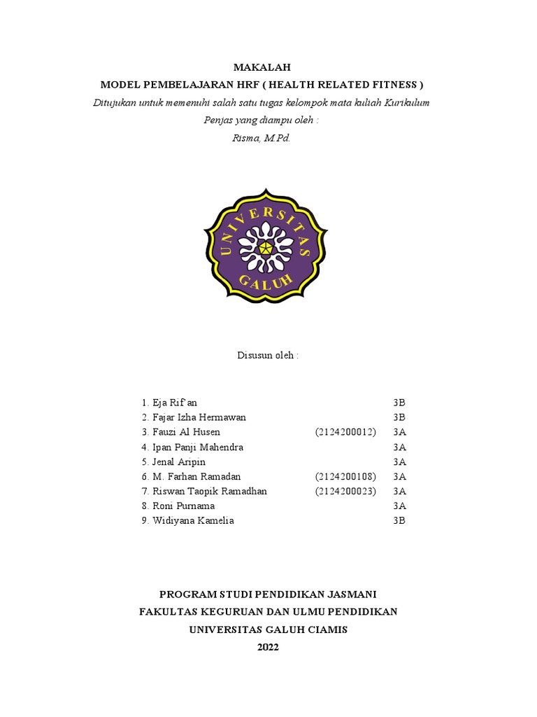 Pembelajaran HRF untuk Penjas | PDF