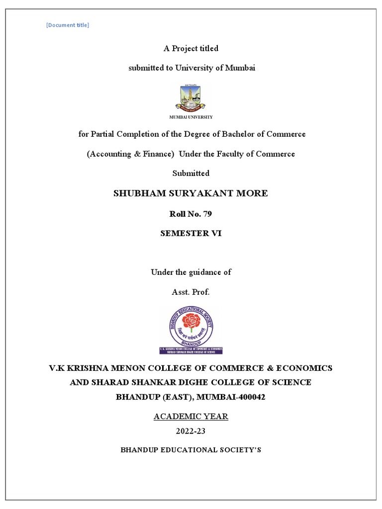 Black Book Project Shubham More | PDF | Employment | Welfare