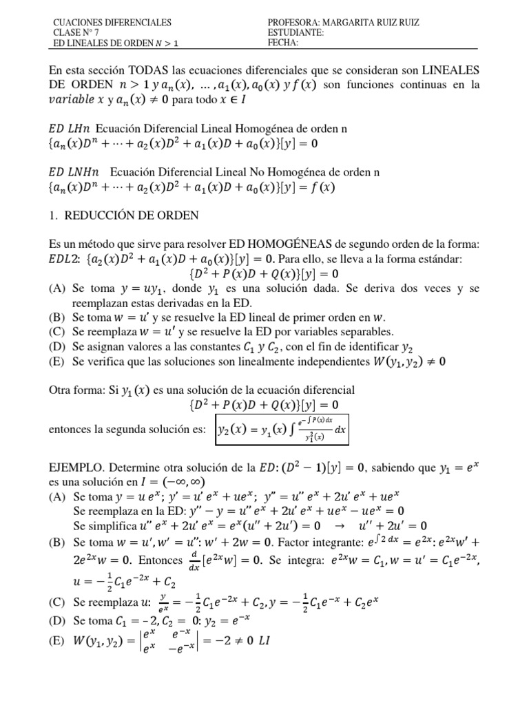 07 Reduccion | PDF | Integral | Ecuaciones