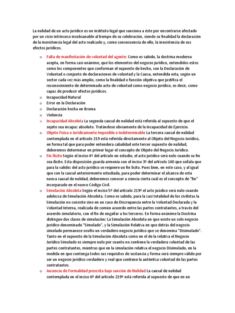 Causas de Nulidad en Actos Jurídicos | PDF | Nulo (ley) | Justicia