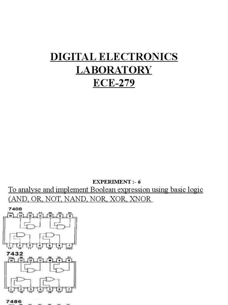 ECE 279 Exp. 1 To Exp 10 | Download Free PDF | Mathematical Logic | Electrical Circuits