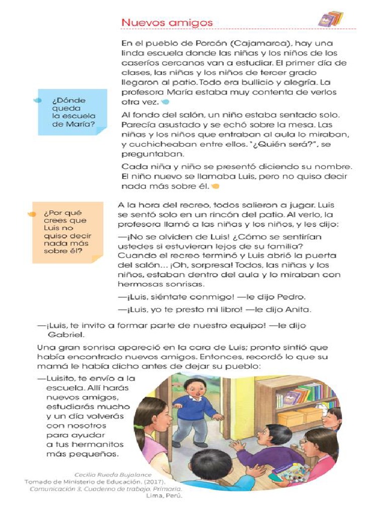Lectura Nuevos Amigos | PDF