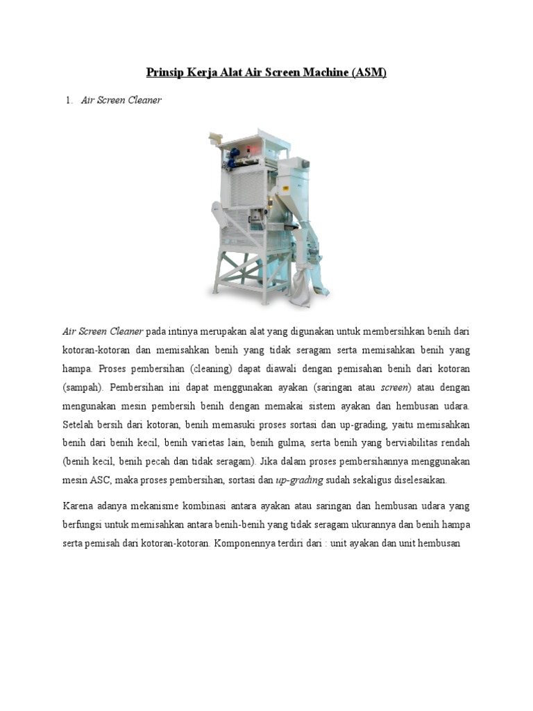 Prinsip Kerja Air Screen Cleaner | PDF | Sains & Matematika
