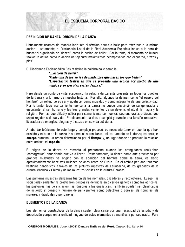 El Esquema Corporal Básico | PDF | Bailes | Ritmo