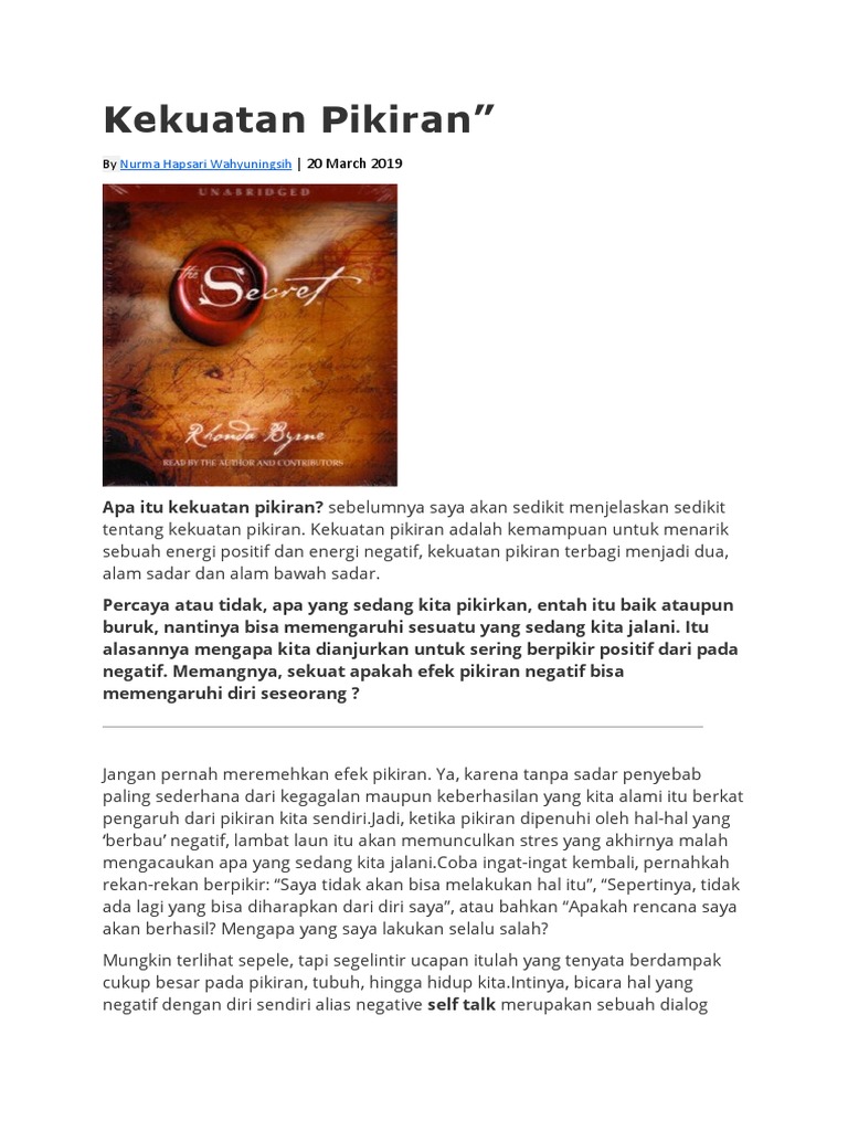 Kekuatan Pikiran.docx | PDF