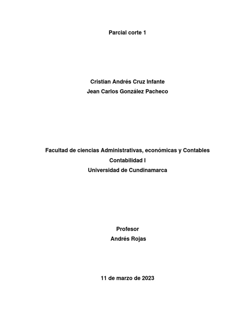 Primer Parcial de Contabilidad 1 | PDF | Contabilidad | Economias