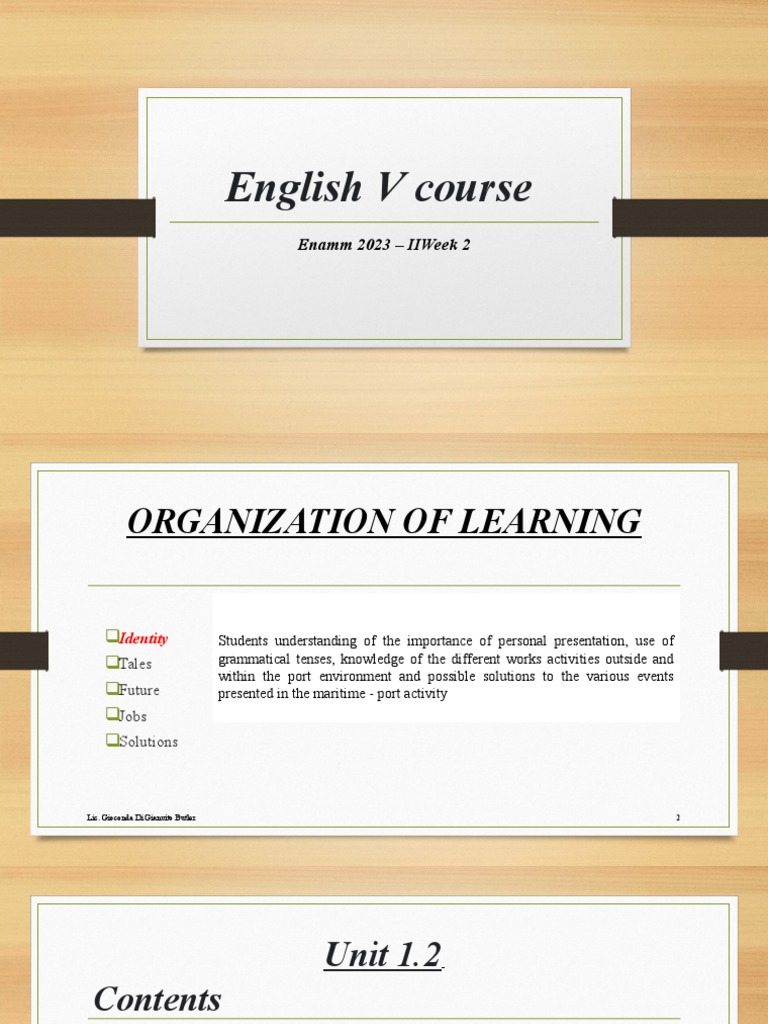 English Course 1.2 Week 2 2023 - 1 | PDF | Grammatical Tense | Ships