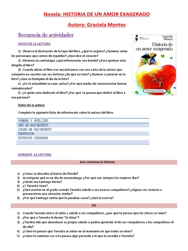 Historia de Un Amor Exagerado PDF | PDF | Novelas